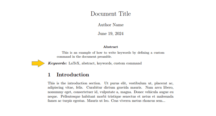 Abstract and Keywords - TexReady Documentation
