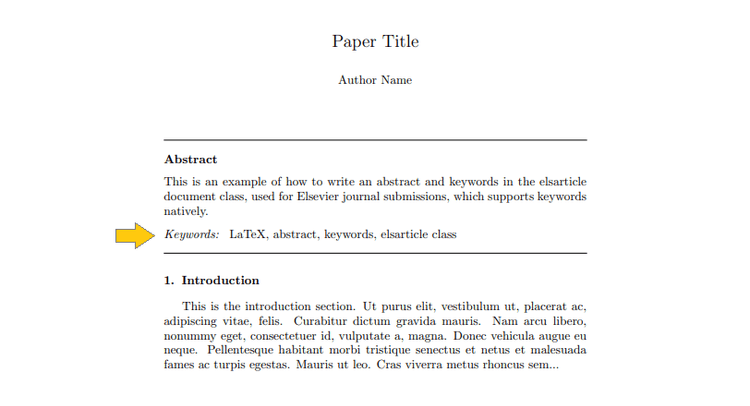 Abstract And Keywords Texready Documentation
