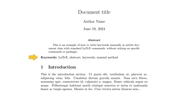 Abstract and Keywords - TexReady Documentation