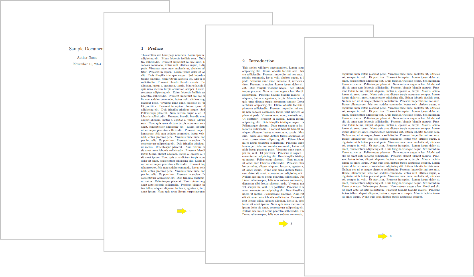 Page Numbering - TexReady Documentation